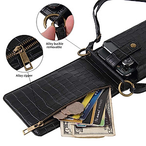 Small Crossbody Phone Bag Shoulder Bag Card holder Wallets Purse for Women & Girls (D2 Black - Touch Screen)