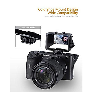 UURig Vlog Selfie Flip Screen for Mirrorless Camera for Sony A7R3 A7III A7II A6000/A6300/A6500 Cold Shoe Bracket Microphone Mount for Fujifilm XT3 XT20 Canon Panasonic GX85 Nikon Z7 Reverse Mirror