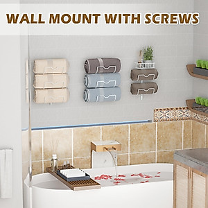 X-cosrack 9-Tier Over The Door Towel Racks for Bathroom - Wall Mounted Metal Towel Holder-Rolled Towel Organizer Door Hanging Towel Storage-Matte White