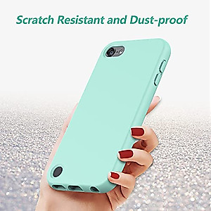 iPod Touch 7th/6th/5th Generation Case, iPod Touch case, Shockproof Silicone Case [with Built in Screen Protector] Full Body Heavy Duty Rugged Defender Cover Case for iPod Touch 7/6/5 (Green)