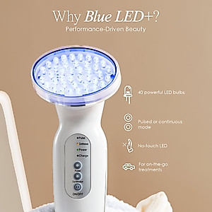 Blue LED+ Acne Light Therapy by Project E Beauty | Anti-Acne Skincare | Reduce Dark Spots & Scars | Calm Inflammation & Sensitive Skin | Remove Blemishes | For Skin Rashes & Oily Skin