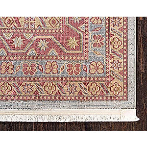 Unique Loom Sahand Collection Traditional Geometric Classic Light Blue Area Rug (7' 0 x 10' 0)