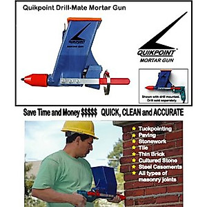 Quickpoint Mortar Gun Drill Adaptor - Perfect For tuckpointing, brick work, stone work, thin brick, grouting, crack repair, and glass block