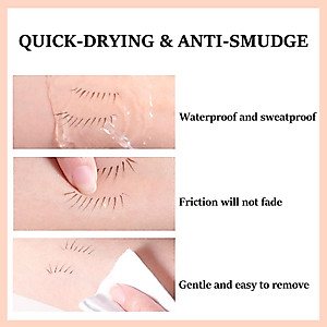 Jutqut 2PCS Double Tip Lower Eyelash Pencil, Natural Lower Eyelashes Liquid Pen, Waterproof Liquid Eyeliner 0.01 MM Double Tip Lower Lash Pen, Smudge proof, Long Wearing with Ultra-Fine Tip(Brown+Black)