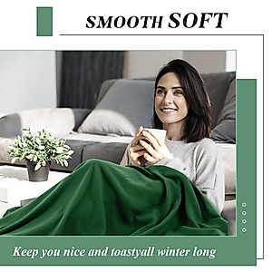 Newwiee 70 Pcs Fleece Blanket Fleece Throw Blankets Bulk Soft Lightweight Breathable Friendly Lap Blankets Pet Home Bed Sofa Couch Office Donation Homeless, 50 x 60 Inch (Green)