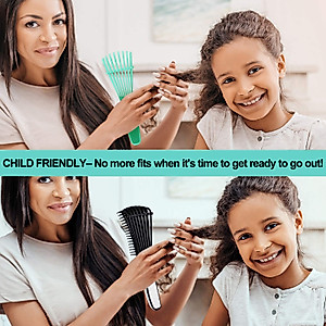 2 Pack Detangling Brush for Curly Hair, ez Detangler Brush Hair Detangler, Afro Textured 3a to 4c Kinky Wavy for Wet/Dry/Long Thick Curly Hair, Exfoliating for Beautiful and Shiny Curls (Black, Green)