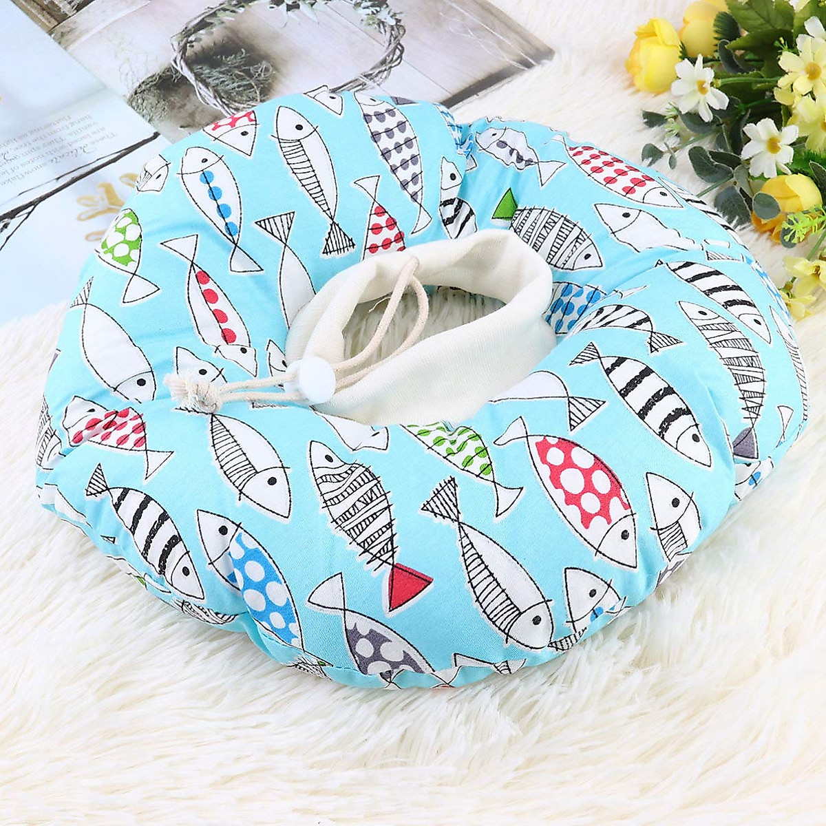 Balacoo Pet Recovery Collar Cat Recovery Collar Cat Cone Collar Cat Cones After Surgery Fish Pattern Soft