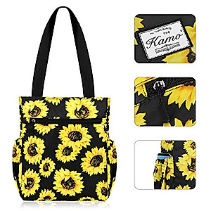 KAMO Floral Tote Bag - Waterproof Lightweight Handbags Travel Shoulder Bag for Hiking Yoga Gym Swimming Travel Beach