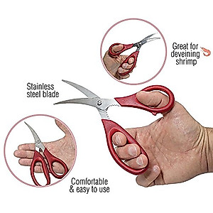 A-parts 1Pc Multifunction Seafood Scissors, Shrimp Cracker, Shrimp Deveiner, Lobster Scissors Tool