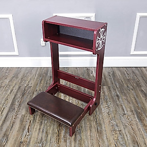 FixtureDisplays 32X20X20 Prayer Bench, Padded Kneeler with Book Shelf, Easy Fold-Away Prayer Table Chair 10104