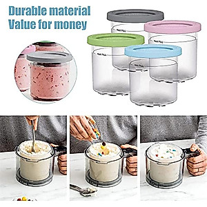 Ice Cream Pints Cup,Ice Cream Pints Cup, Ice Cream Containers With Lids For Ninja Creami Pints, Safe & Leak Proof Ice Cream Pints Kitchen Accessories,for Nc300s Nc299am Series Ice Cream Maker (2PCS-A)