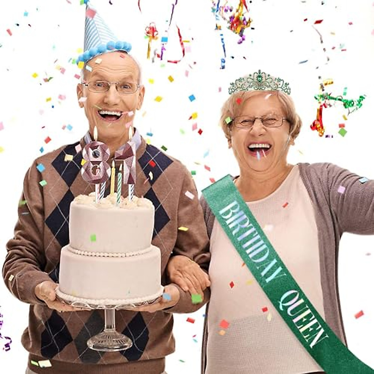 Green Tiara Sash Gifts with Rhinestone Crystal Headband - Princess Queen Crown Decorations and Accessories for Women