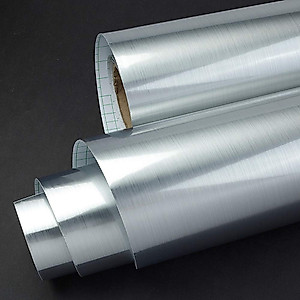 Redodeco Adhesive Metal Look Paper Metallic Peel Stick Paper Film Vinyl Waterproof Anti Greasy Gloss Shelf Liner Sticker for Kitchen Backsplash Dishwasher,15.8inch by 79inch