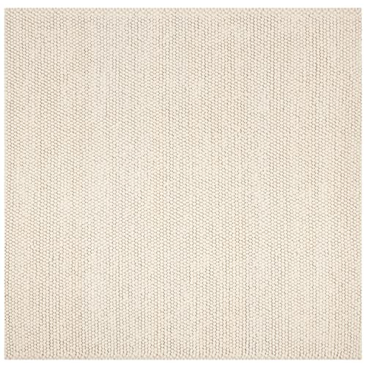 Safavieh Natura Collection Area Rug - 8' Square, Ivory, Handmade Wool, Ideal for High Traffic Areas in Living Room, Bedroom (NAT620A)