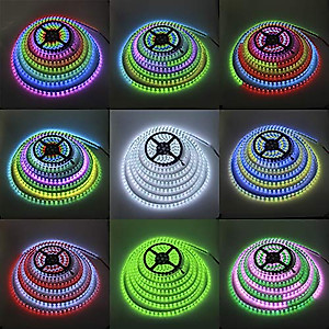 ALITOVE 32.8ft Addressable RGB LED Strip Light WS2811 Dream Color Digital Programmable Flexible LED Pixel Tape Light 24V 10m 600 LEDs 5050 SMD Waterproof IP67 Black PCB for Arduino Raspberry Pi