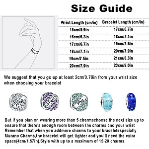 idudu Snake Charm Bracelet,Family Tree buckle S925 sterling silver Jewelry Snake Chain Bracelet Fit Any Charm for Women