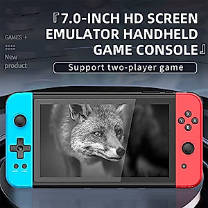 Powkiddy X70 Handheld Game Console, 7.0-inch Display, Built-in 3500mAh Battery, Supports Multiple Emulators and HDMI High Definition TV Connection (Blue ＆ Green 64GB)