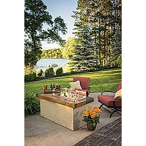 The Outdoor GreatRoom Company Glass Guard - Rectangular Glass Wind Guard for 12" by 24" Crystal Fire Burner - Sturdy Tempered Glass Panels with Aluminum Clips for Attachment - Easy to Assemble