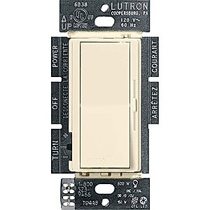 Lutron Diva LED+ Dimmer Switch for Dimmable LED, Halogen and Incandescent Bulbs, 150 Watt, Single-Pole or 3-Way, DVCL-153P-AL, Almond