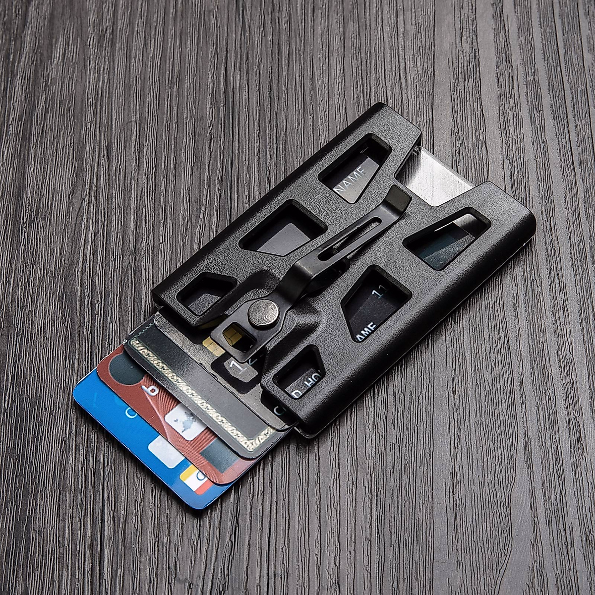 Indoula Badge Holders, Vertical/Hard Plastic ID Badge Holder with Lanyard and Metal Clip (1 Pack, 4 Cards Storable).