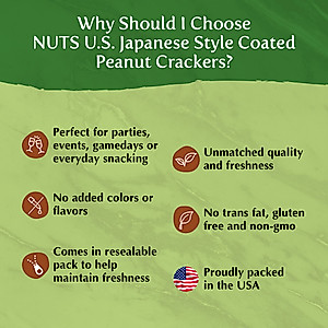 NUTS U.S. - Japanese Coated Peanut Crackers | Japan Mix | No Trans Fat and Non-GMO | Natural Snacks | Packed in a Resealable Bag!!! (Japan Mix, 2 LBS)