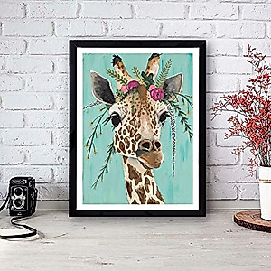 4 Pack Animal Paint by Numbers for Adults Kids Beginner, On Canvas DIY Giraffe Owl Cow Dog Oil Painting for Home Decor 12X16 Inch