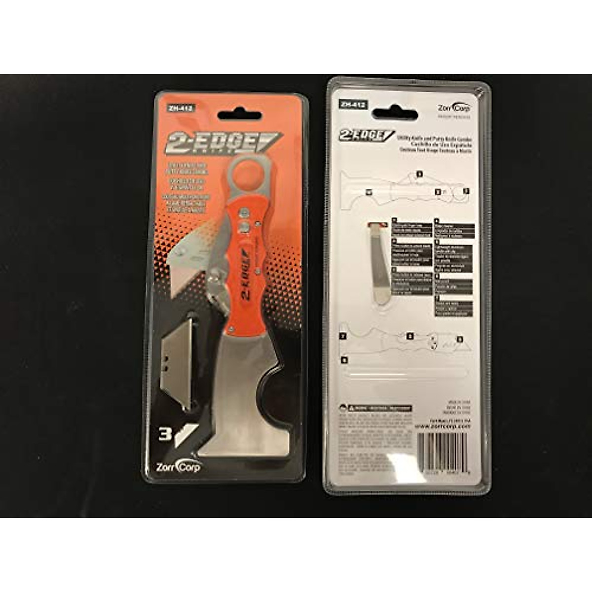 2Edge Knife: Putty Knife and Utility Knife Combo, Zorr Corp ZH-412