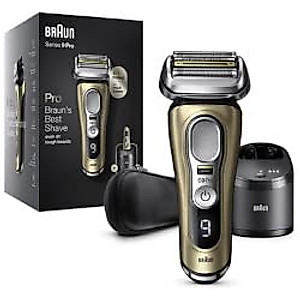 Braun Series 9 Pro 9469cc Wet & Dry Shaver with 5-in-1 SmartCare Center and Leather Travel case, Gold