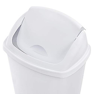 Sterilite 10888004 13.2 Gallon/50 Liter SwingTop Wastebasket, White, 4-Pack