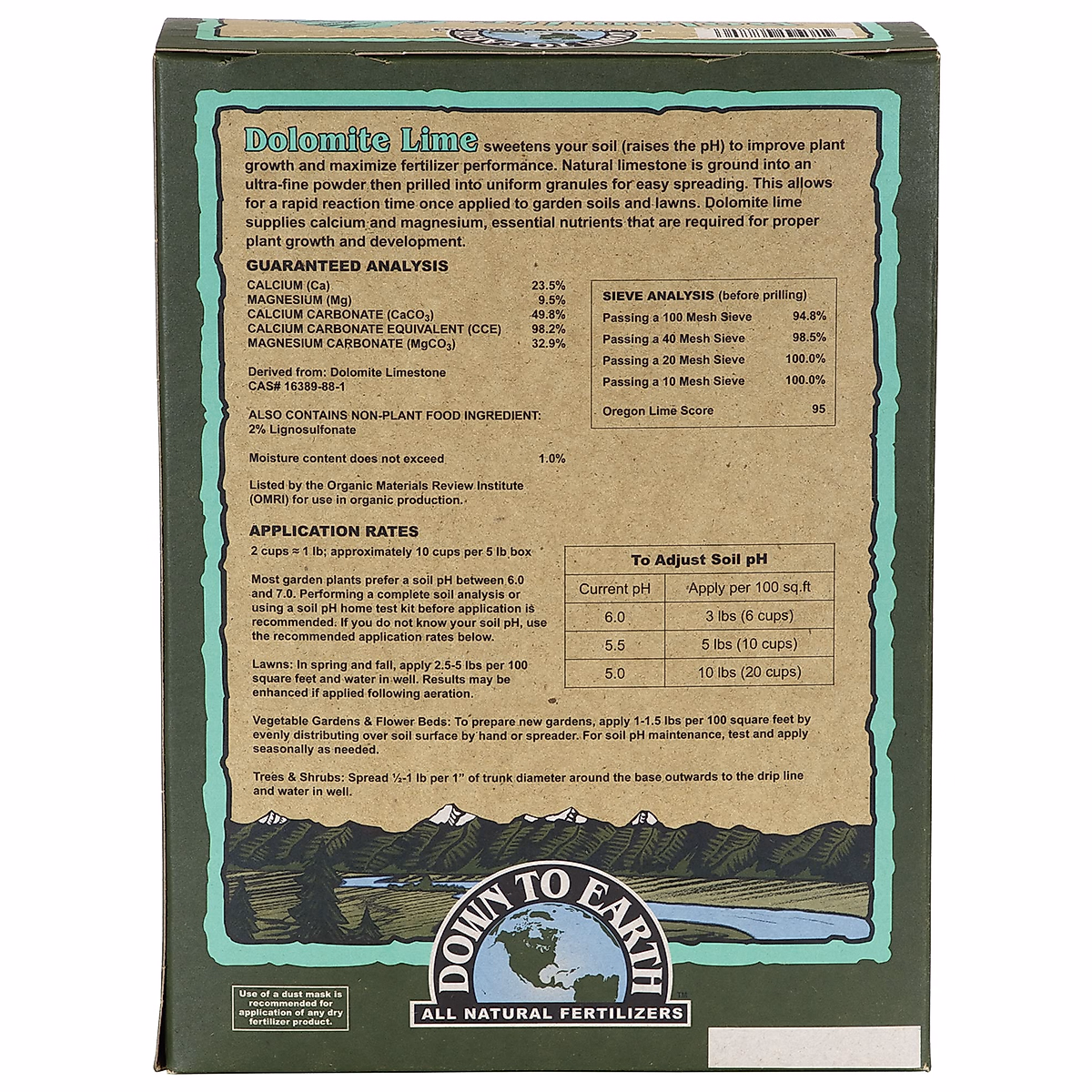 Down to Earth Organic Prilled Dolomite Lime, 5 lb