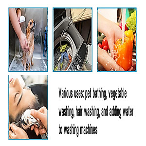 Dog Bath Portable Shower Attachment Hose Sprayer: for Skinny Faucet with Diameter Less Than 1.5 in(66 white connect)