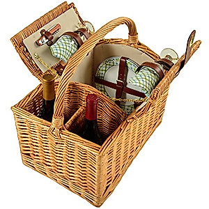 Picnic at Ascot Vineyard Willow Picnic Basket with service for 2 - Gazebo
