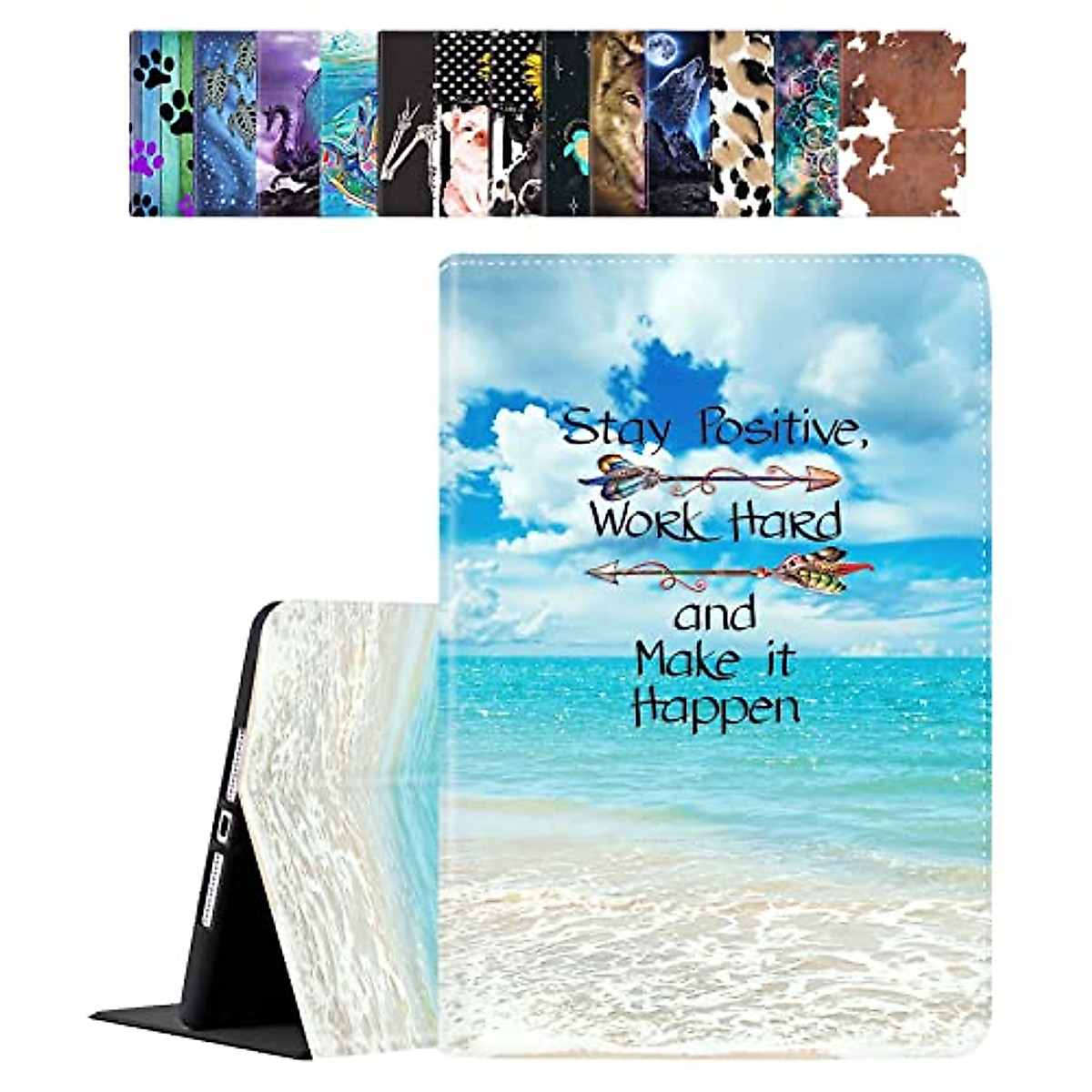 iPad Mini 6 Case, iPad Mini 2021 6th Generation Case Auto Sleep/Wake Multi-Angle Stand for iPad Mini 6th Gen 8.3 Inch , Stay Positive Work Hard Make It Happen Arrow Print