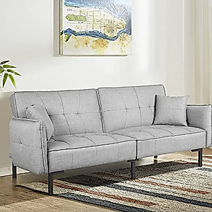 BestMassage Futon Sofa Bed Couch Bed Sleeper Sofa Folding Sofa Small Sofa Convertible Sofa for Living Room and Home Office Furniture