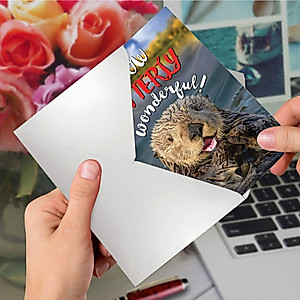 NobleWorks - Fun Congratulations Card with Envelope - Congrats Humor, Encouragement Greeting - Otterly Awesome C6574FCGG
