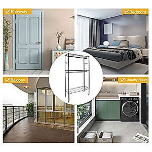 ALUPOM Heavy Duty Rolling Garment Rack, 3-Tier Metal Clothing Rack Closet Organizer with Loackable Wheels,2 Rods and 2 Pair Side hooks,Loading 400 lbs