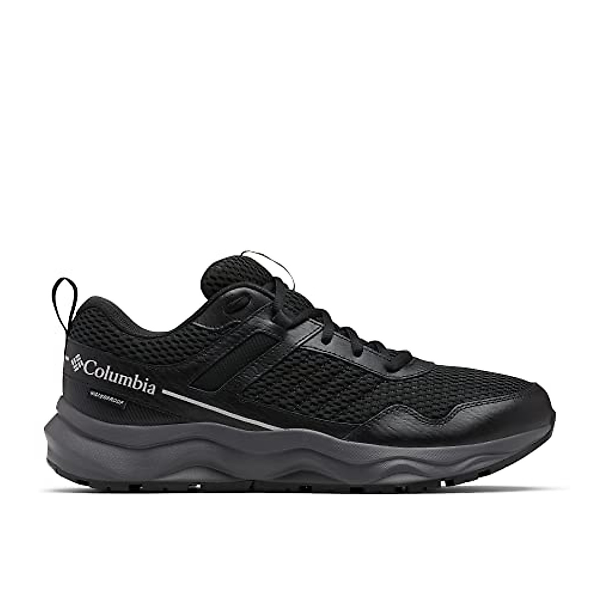 Columbia Men's Plateau Waterproof Hiking Shoe, Black/Steam, 10 Wide
