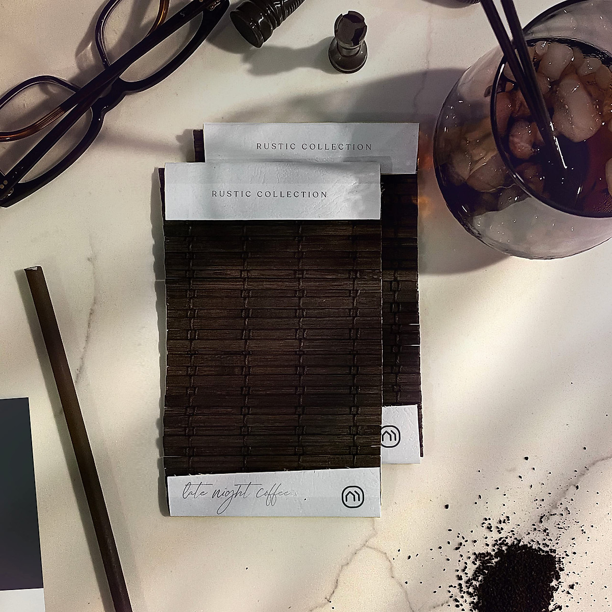 MOOD Custom Bamboo Shades | Rustic | Cordless Bamboo Roman Shades for Windows and Doors (Natural Woven) | Rustic (Great Privacy) | Sample Swatch Kit