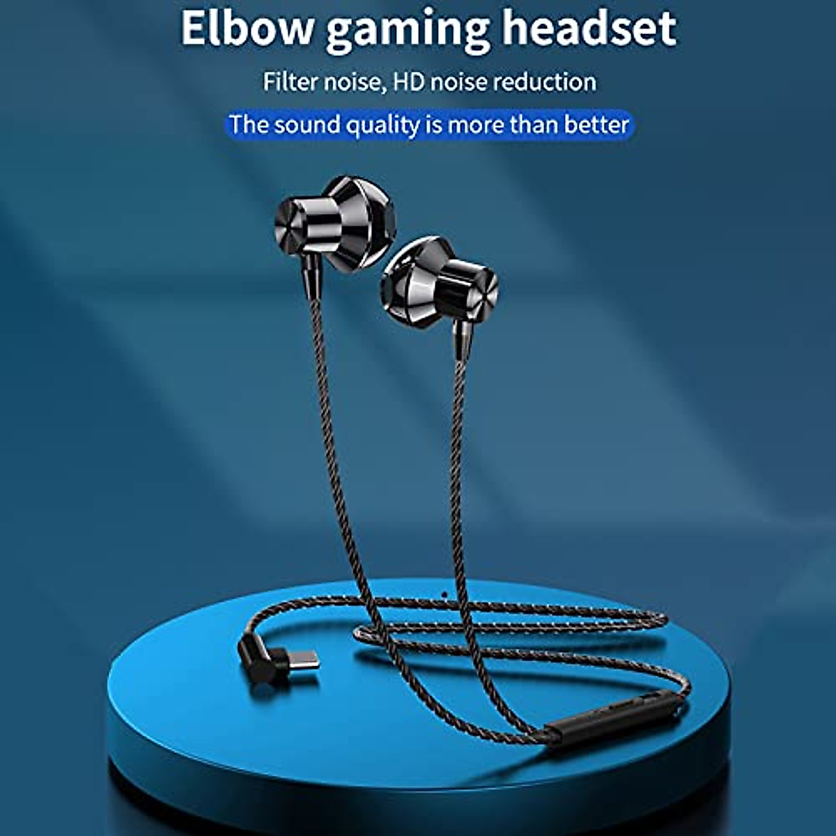 Heave USB Type C Wired in-Ear Earbuds with Mic,Noise Cancelling Headsets Sports Headphones with Stereo Deep Sound for Running Workout Red