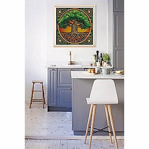 Diymood DIY 5D Diamond Painting Tree Life, Diamond Painting Kits for Adults, Round Full Drill Paint with Diamond Arts Canvas Crafts Cross Stitch Crystal Embroidery for Home Wall Decor Gift 12x12inch