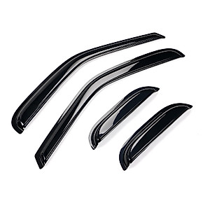 Window Visor Compatible with 1997-2003 Ford F150 F250, Slim Style Acrylic Smoke Tinted 4PCS Sun Rain Shade Guard Wind Vent Air Deflector by IKON MOTORSPORTS, 1998 1999 2000 2001 2002