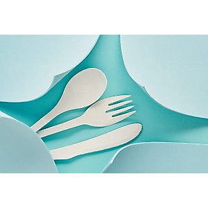 Knork Eco Knife Biodegradable Reusable Flatware Set, 12 Piece (12 Knives), White