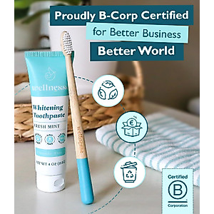 Wellnesse Whitening Hydroxyapatite Toothpaste with Xylitol - Remineralizing and Sensitivity Relief - Fluoride Free Toothpaste with Natural Ingredients - Remineralization Natural Toothpaste