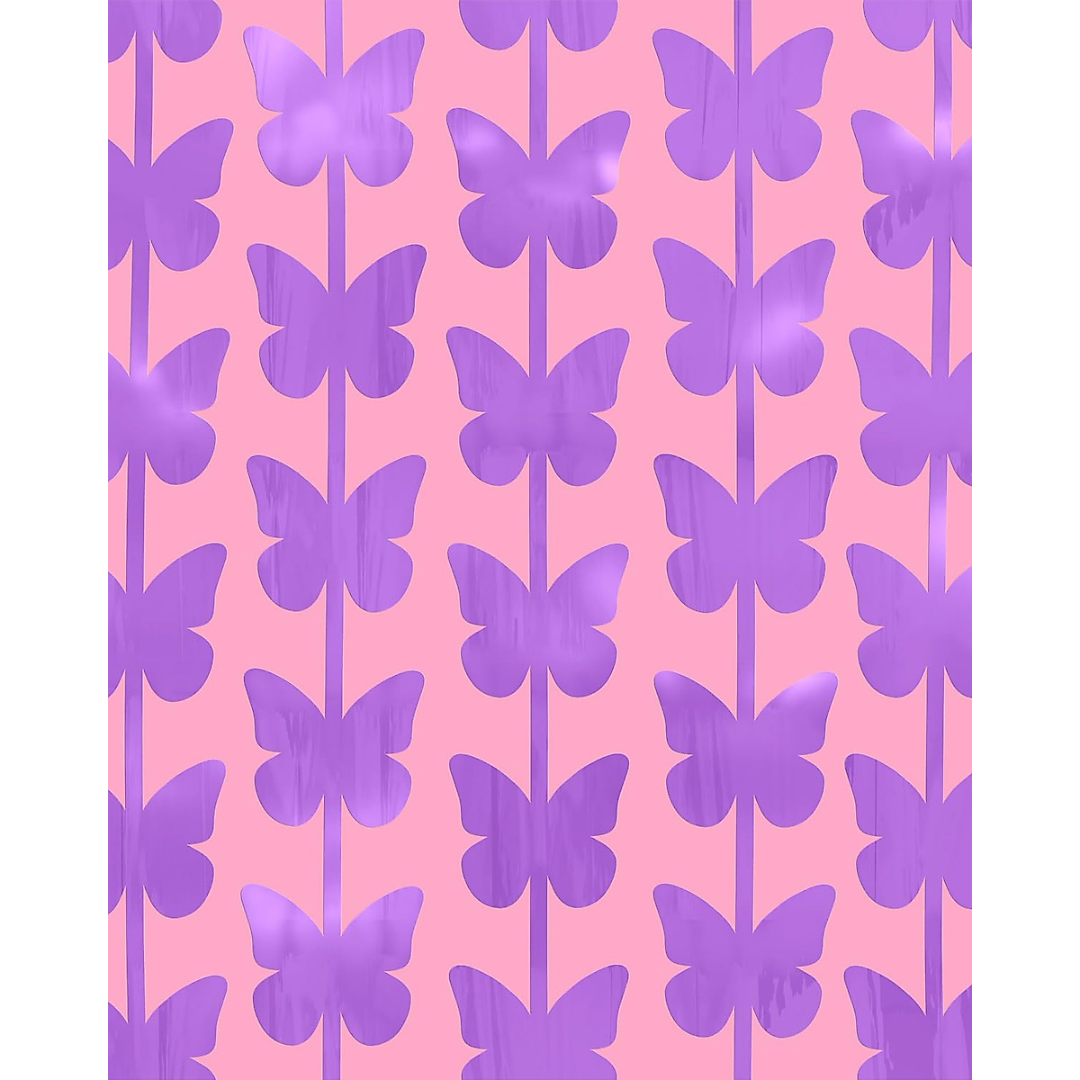 xo, Fetti Purple Butterfly Foil Curtain - Set of 2 | Bachelorette Party, Pastel Garden Birthday Decorations, Bridal Shower, Baby Shower, Fun Photo Booth