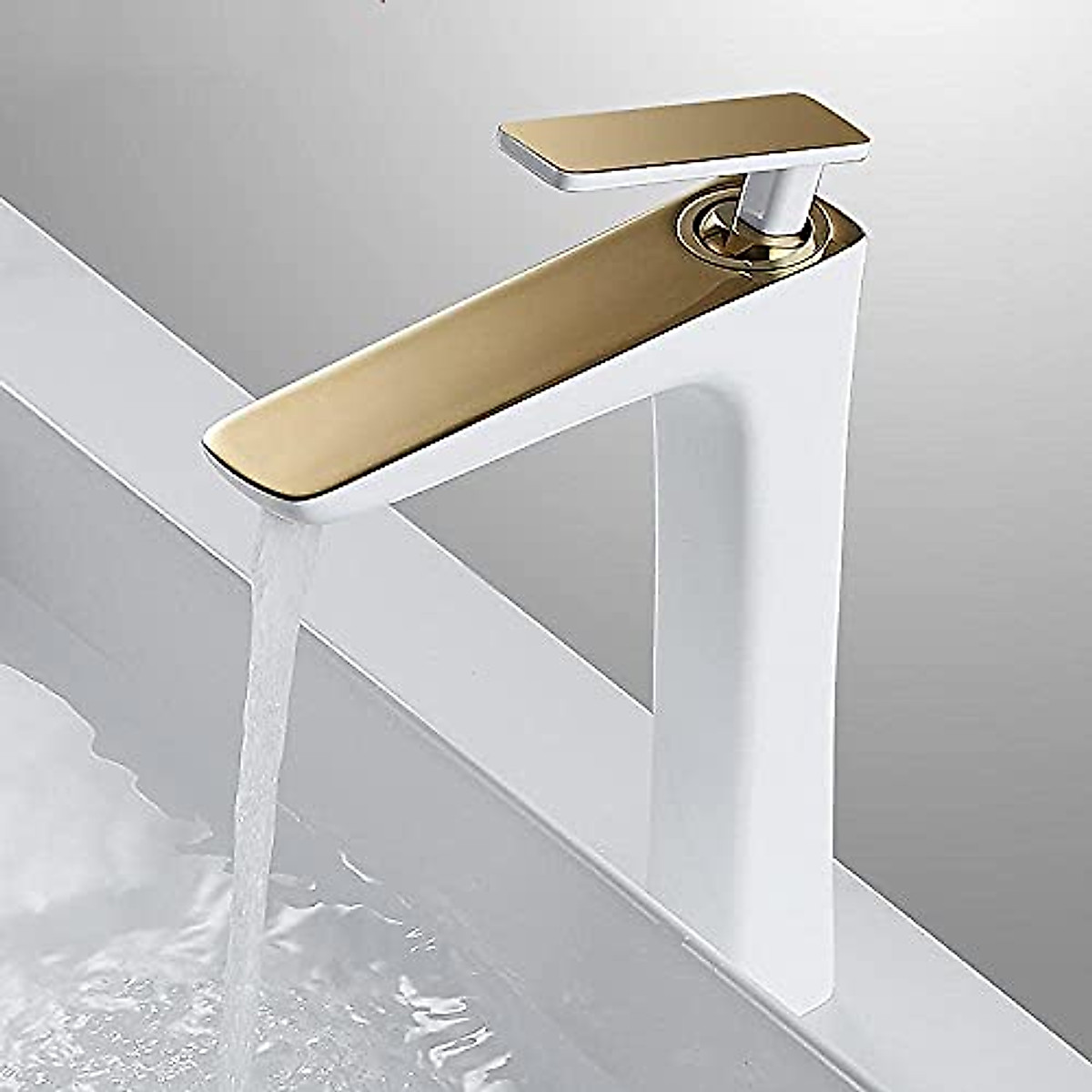 ZHANGYUEFEIFZ Bathroom Sink Faucet Sink Faucet Bathroom Vanity Faucet Solid Brass Sink Faucet Hot and Cold Single Handle countertop Toilet Crane Hot and Cold Faucet (Color : Brushed Gold)