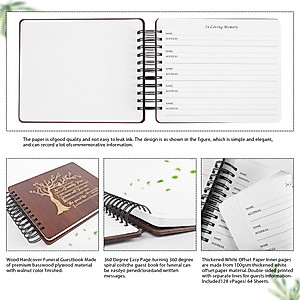 PREKIAR Funeral Guest Book Set Wooden Guest Books for Memorial Service Celebration of Life in Loving Memory with 50pcs Share a Memory Card Cards Box Table Sign and Pen (Brown- Guest Book Set #1)