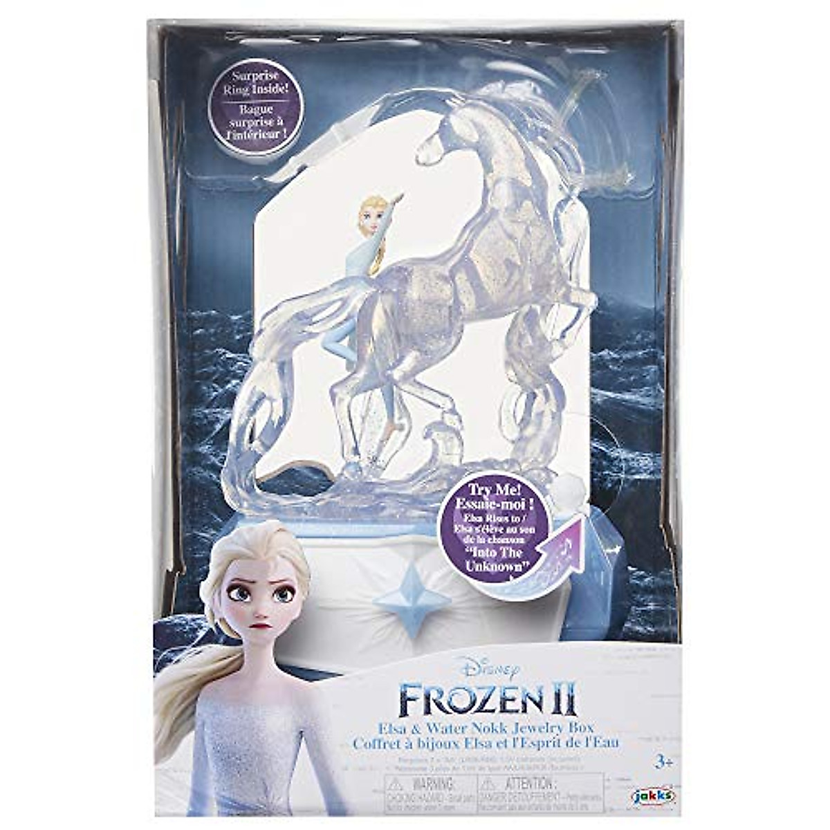 Frozen 2 Elsa & Nok Spirit Animal Horse Jewelry Box with Lights & Sounds! Accessory Ring Included - Perfect for Any Elsa Fan! for Girls Ages 3+