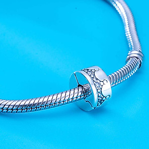 Original 925 Sterling Silver Charms Clip Lock Spacers Stopper Charm Beads For Bracelets (Crown Clip)