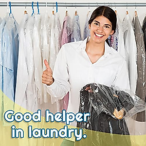 40 Pcs Garment Bags for Hanging Clothes Dry Cleaner Bags Plastic Clear Garment Bags Dry Cleaning Bags for Launderette Wedding Dresses Suits Coats (72 Inch)