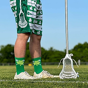 ChalkTalkSPORTS Lacrosse Athletic Mid-Calf Woven Socks | Lacrosse Shamrock Socks | Green